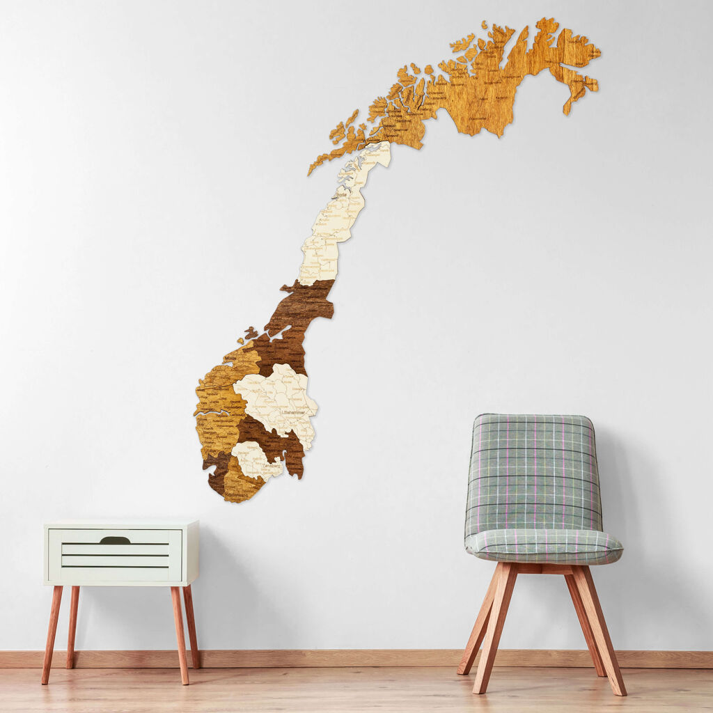 Wooden Map of Norway | 68travel