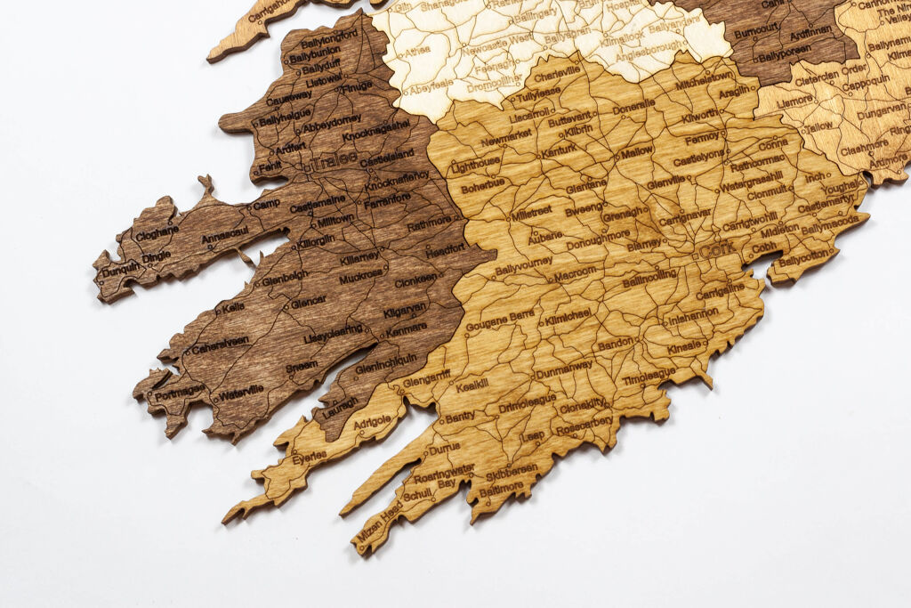 Wooden Map of Ireland | 68travel
