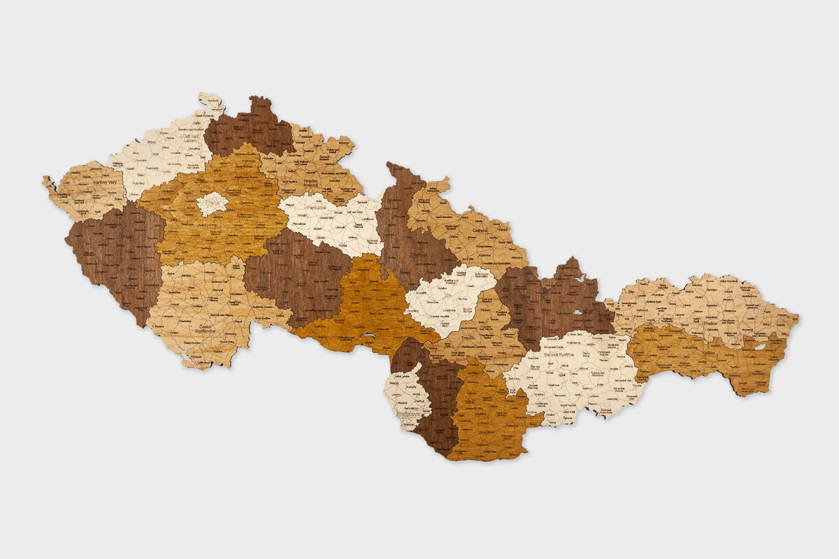 Wooden Map of Slovakia | 68travel