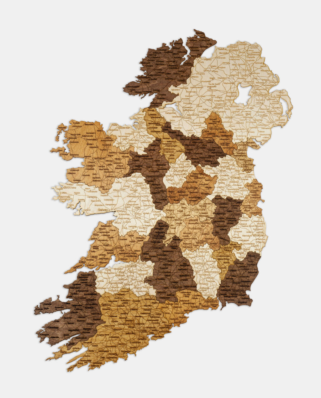 Wooden Map of Ireland | 68travel