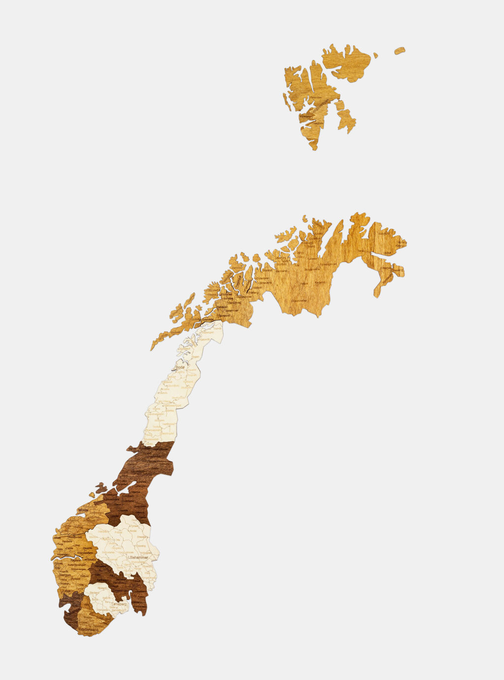 Wooden Map of Norway | 68travel