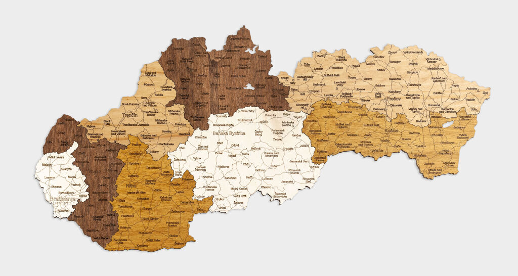 Wooden Map of Slovakia | 68travel
