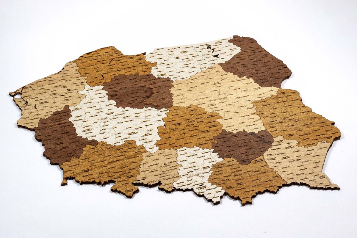 Wooden Map of Poland | 68travel