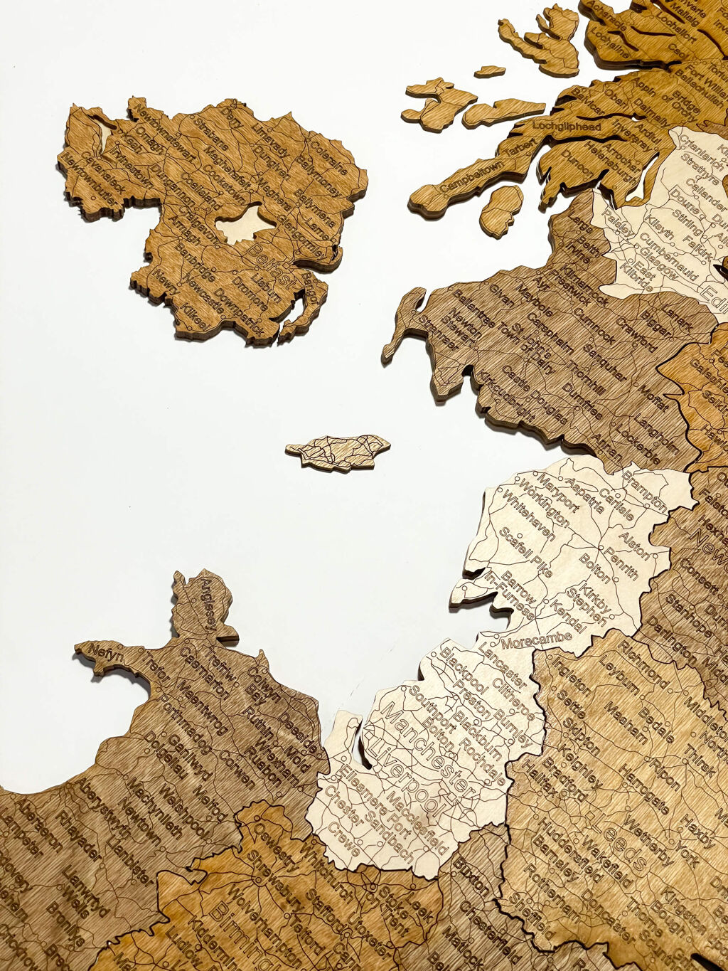 United Kingdom (British Isles + Ireland) Wooden Map | 68travel