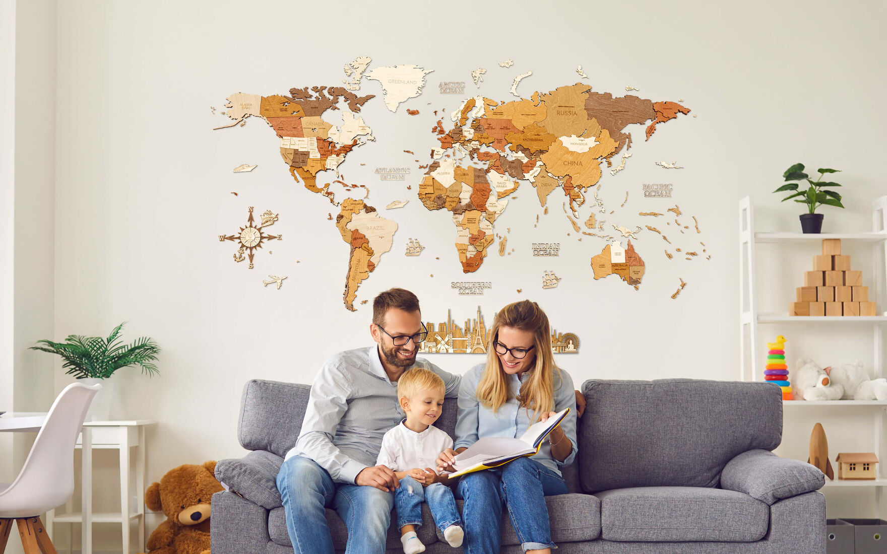 Wooden World Map Wall Decoration | 68travel
