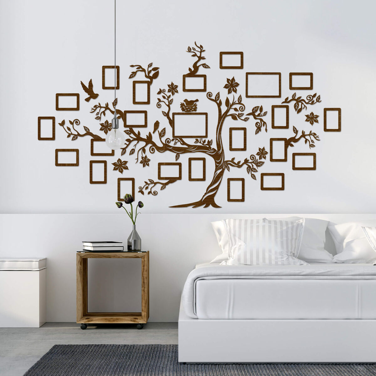 Wooden Family Tree with 23 Picture Frames | 68travel