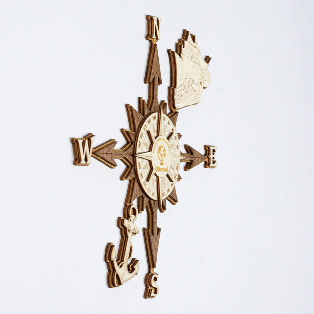 3D Wooden Compass | 68travel