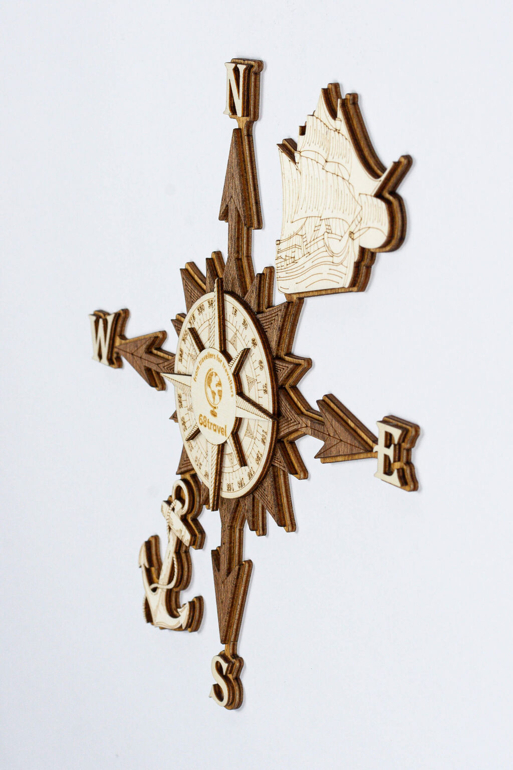 3D Wooden Compass | 68travel
