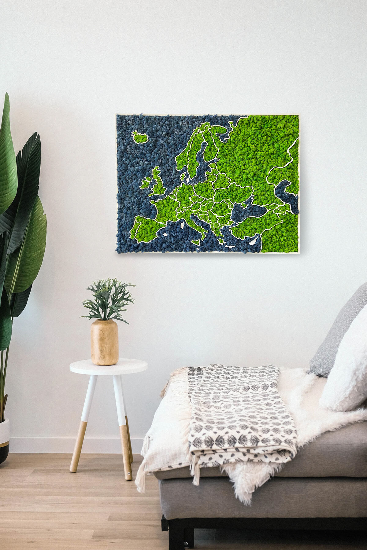 Moss 3D Map of Europe - natural Nordic lichen | 68travel