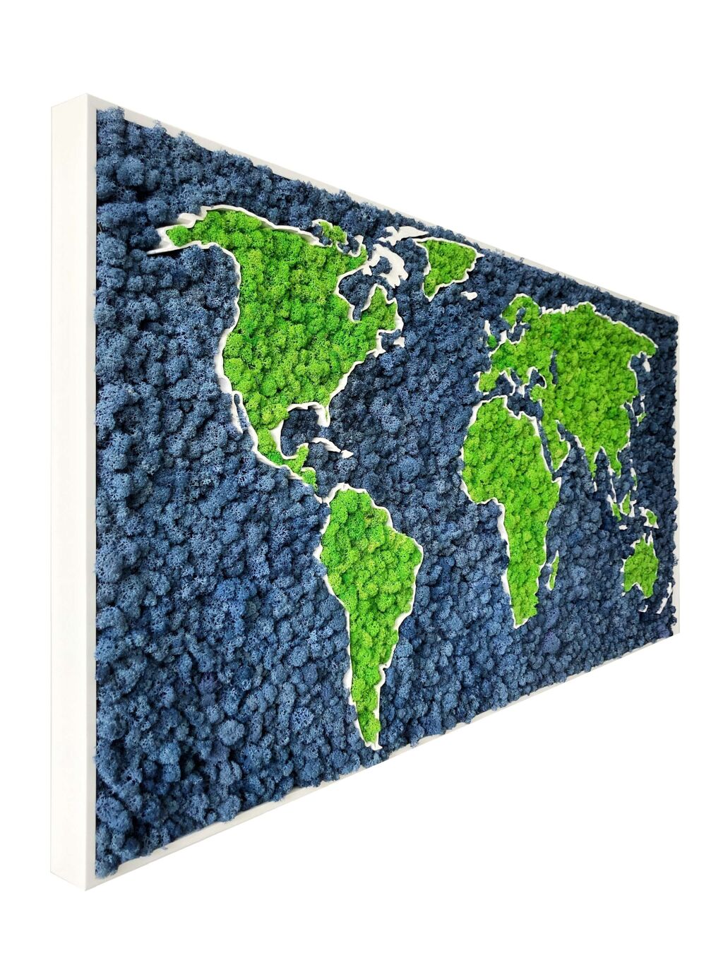 Moss 3D World Map - natural Nordic lichen | 68travel