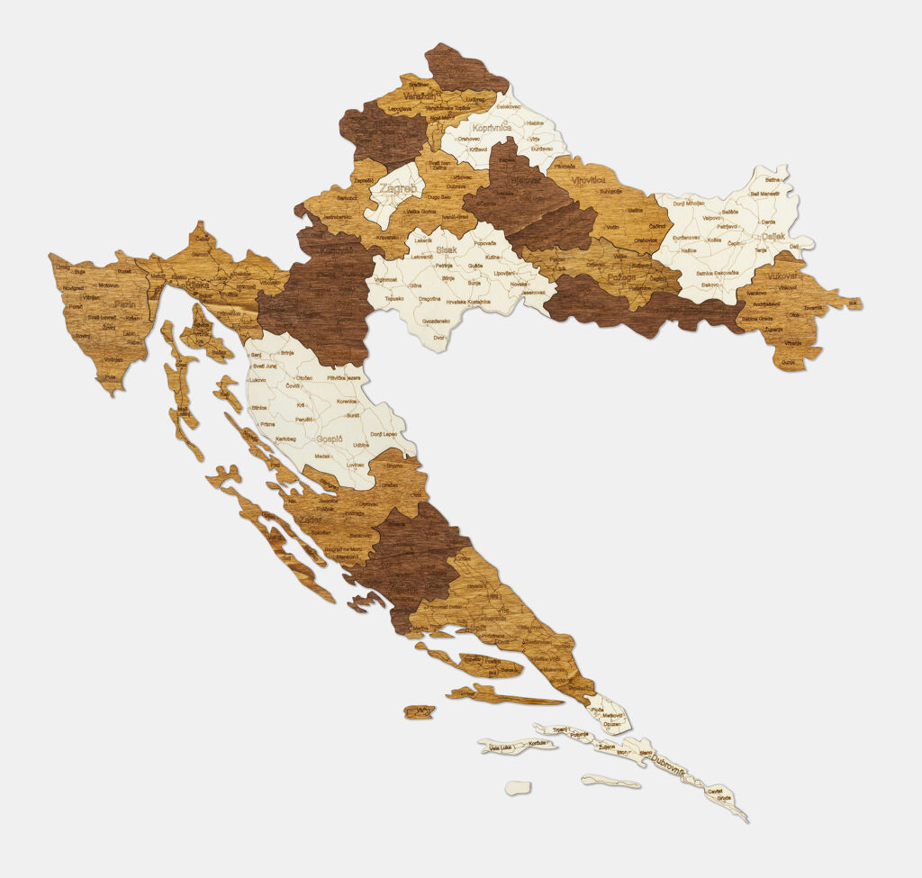 Wooden Map of Croatia | 68travel