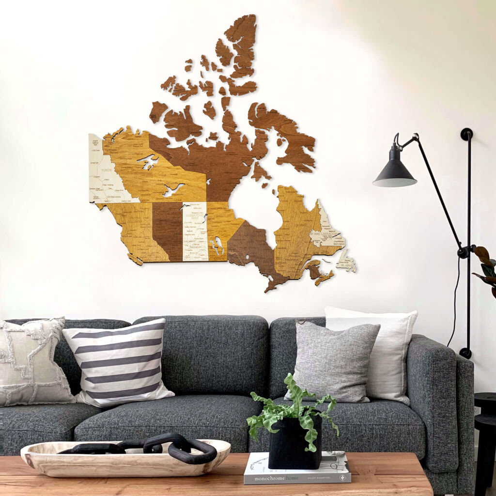 Wooden Map of Canada | 68travel