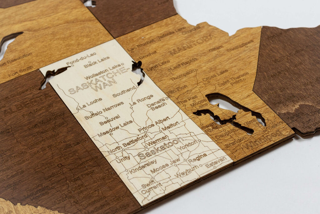 Wooden Map of Canada | 68travel