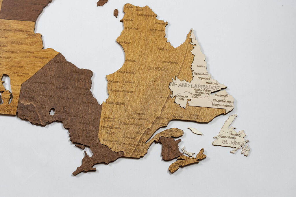 Wooden Map of Canada | 68travel