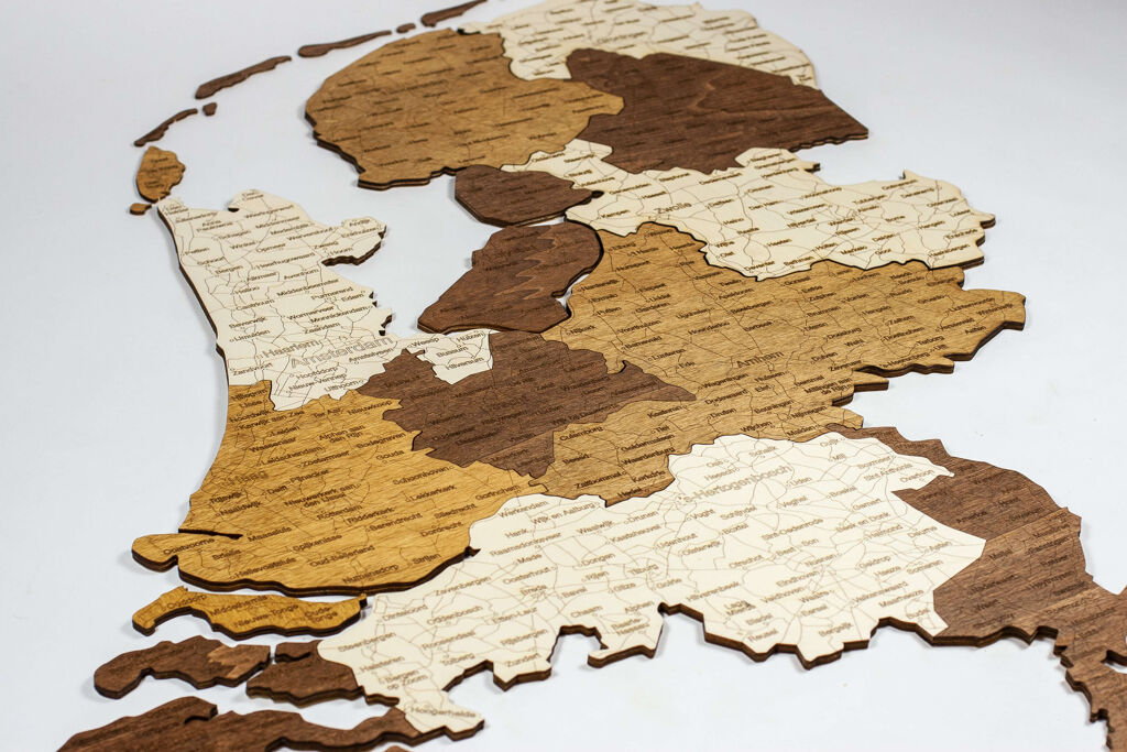 Netherlands Wooden Map | 68travel