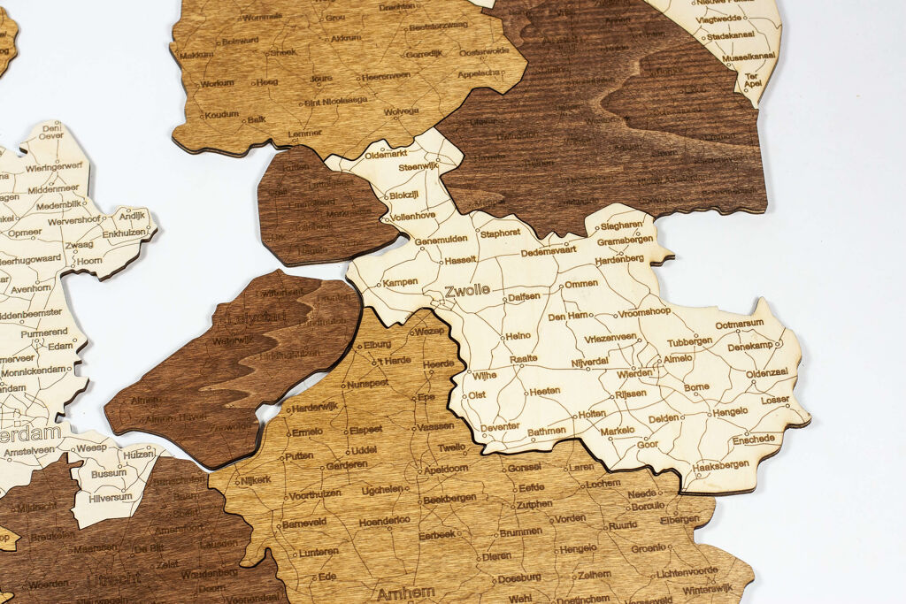 Netherlands Wooden Map | 68travel