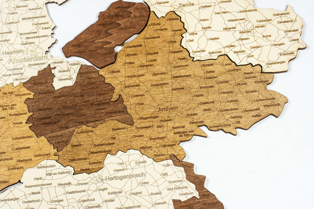 Netherlands Wooden Map | 68travel