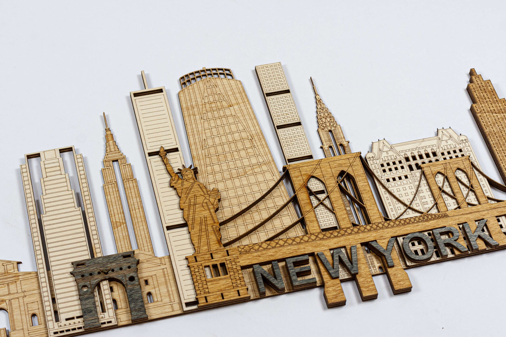 New York City Landmarks Wooden Wall Panel | 68travel