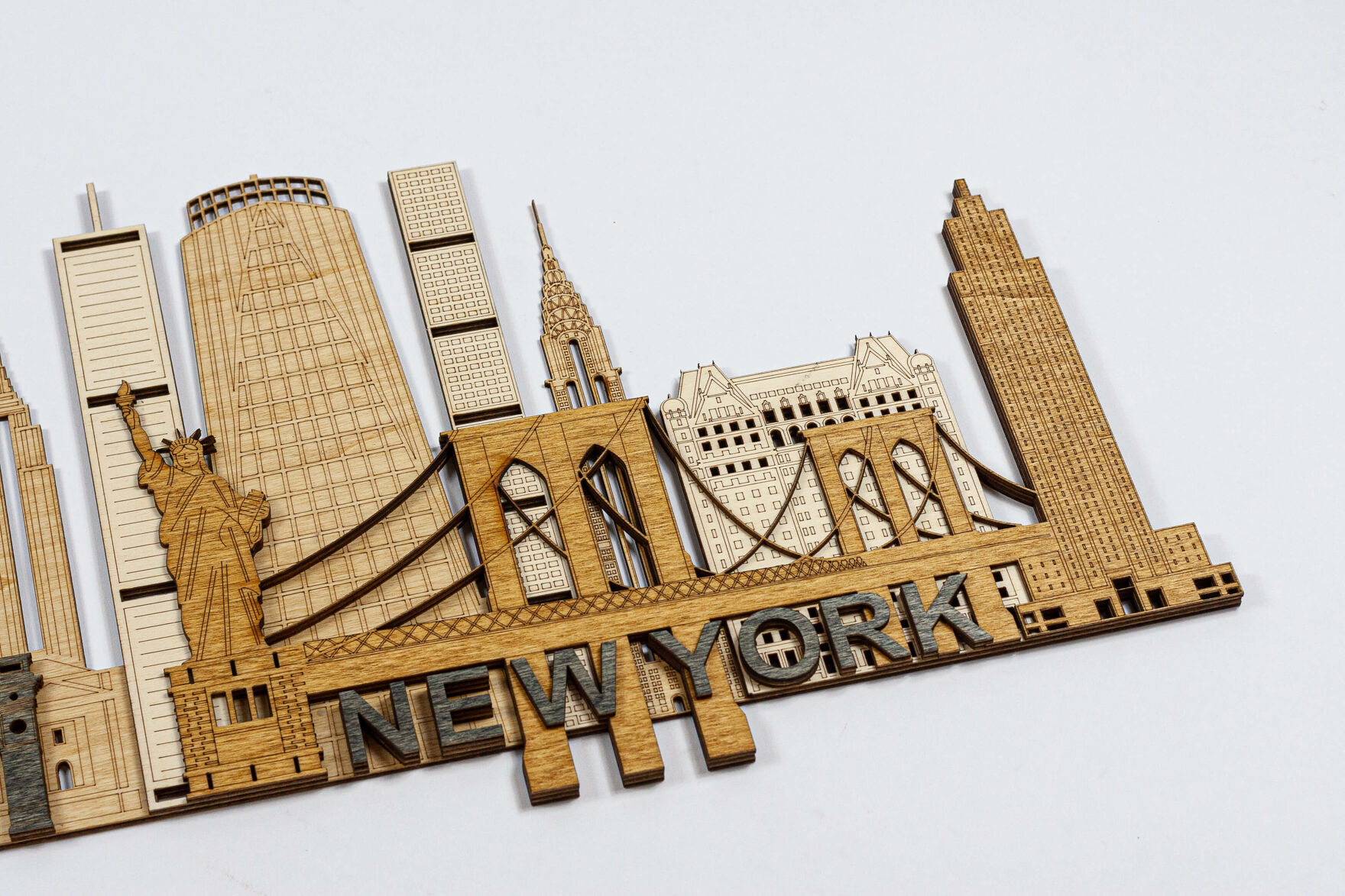 New York City Landmarks Wooden Wall Panel | 68travel