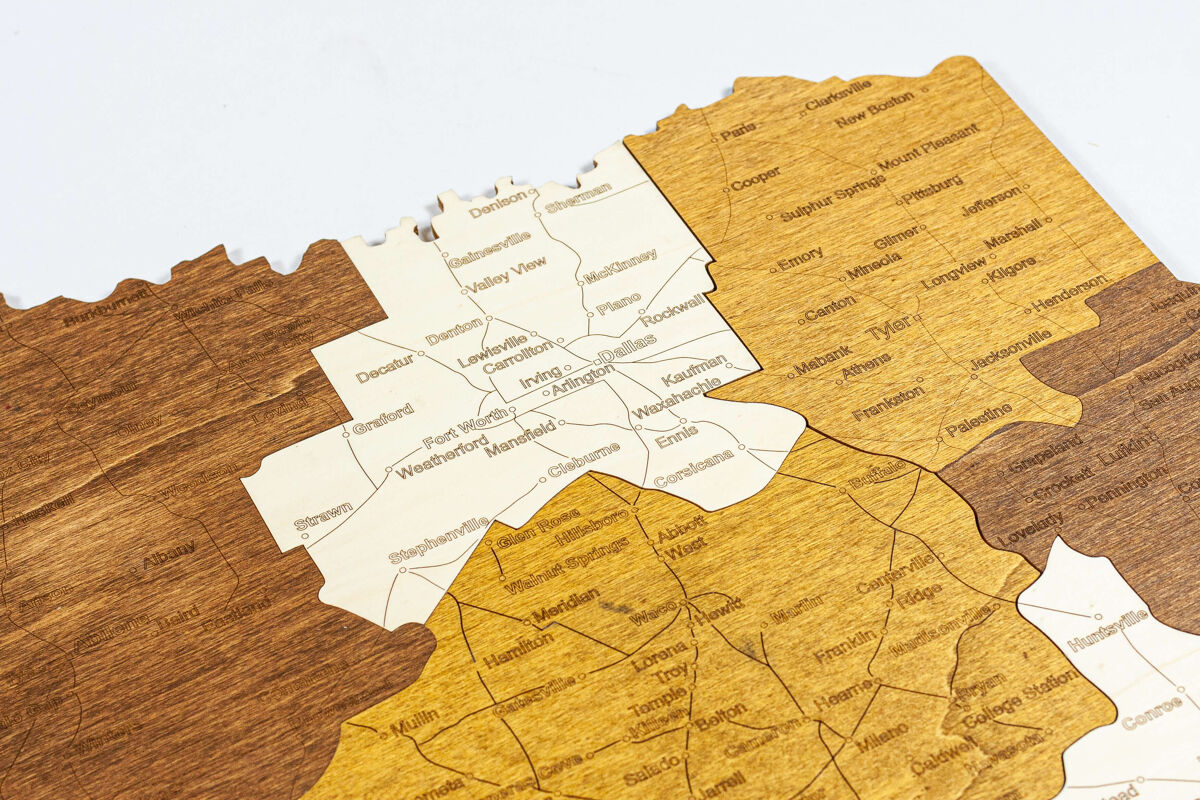 Texas Wooden Map | 68travel