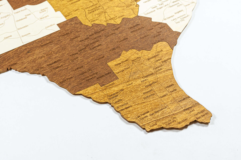 Texas Wooden Map | 68travel