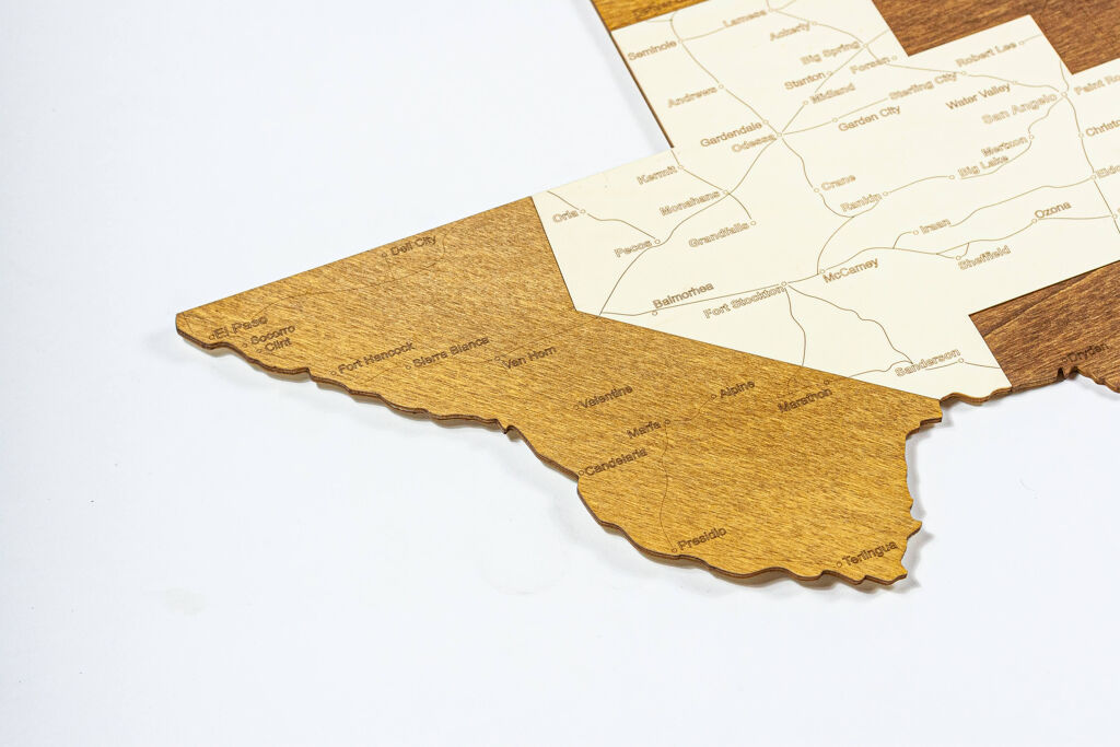 Texas Wooden Map | 68travel