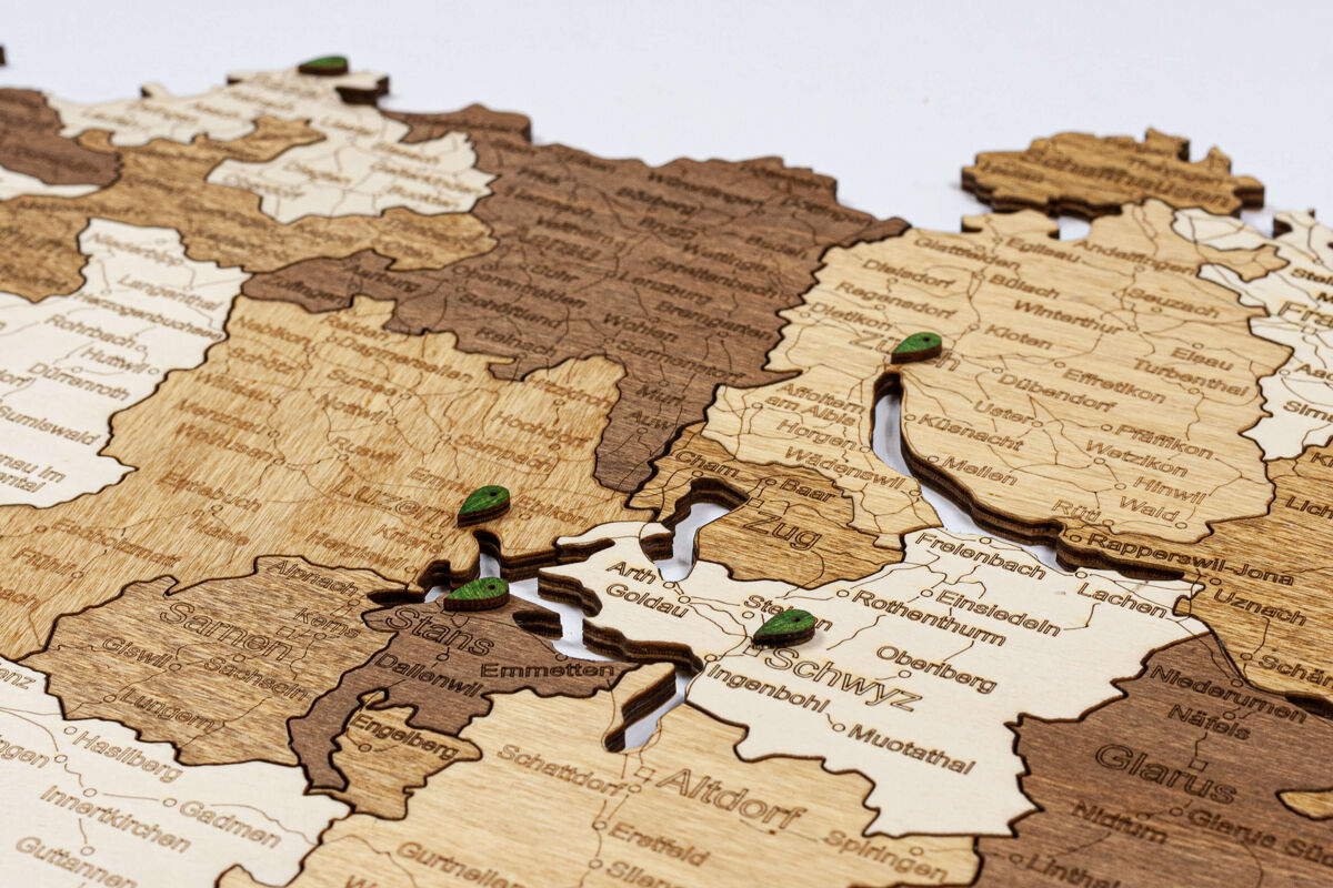 Switzerland Wooden Map | 68travel