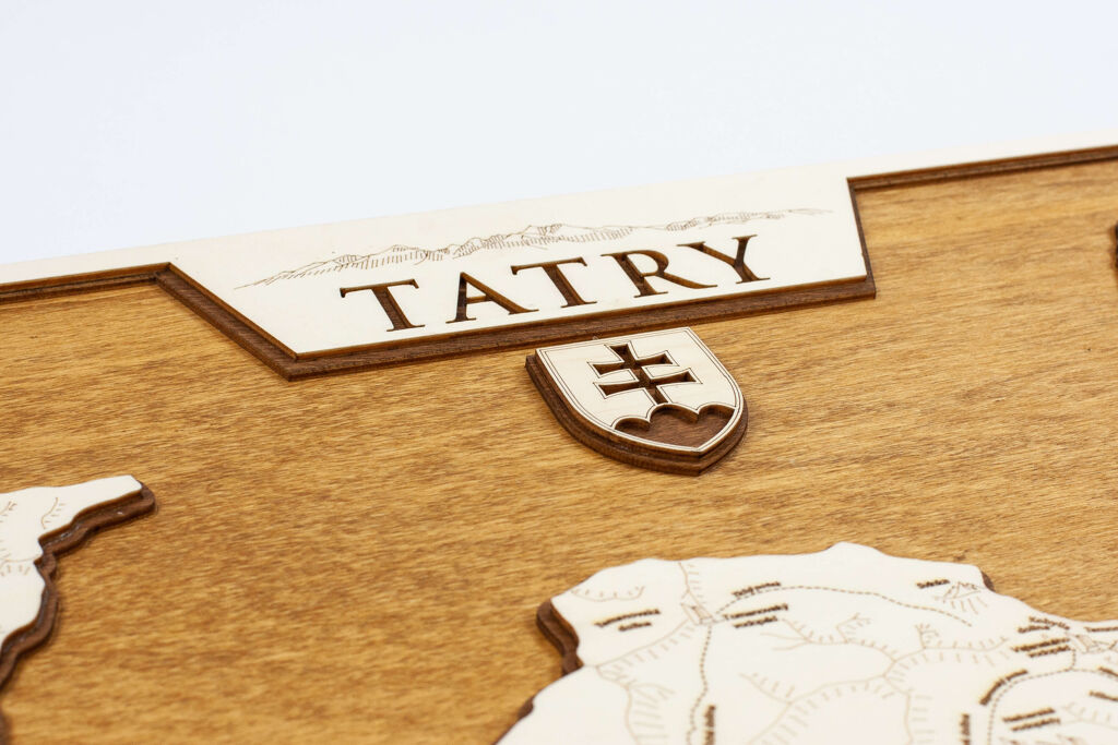 Tatra Mountains Framed Wooden Map | 68travel