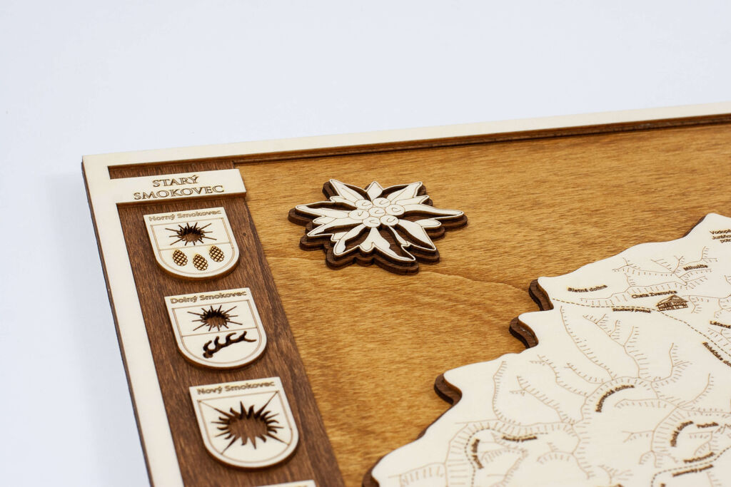 Tatry drevená mapa - obraz Tatier v ráme | 68travel