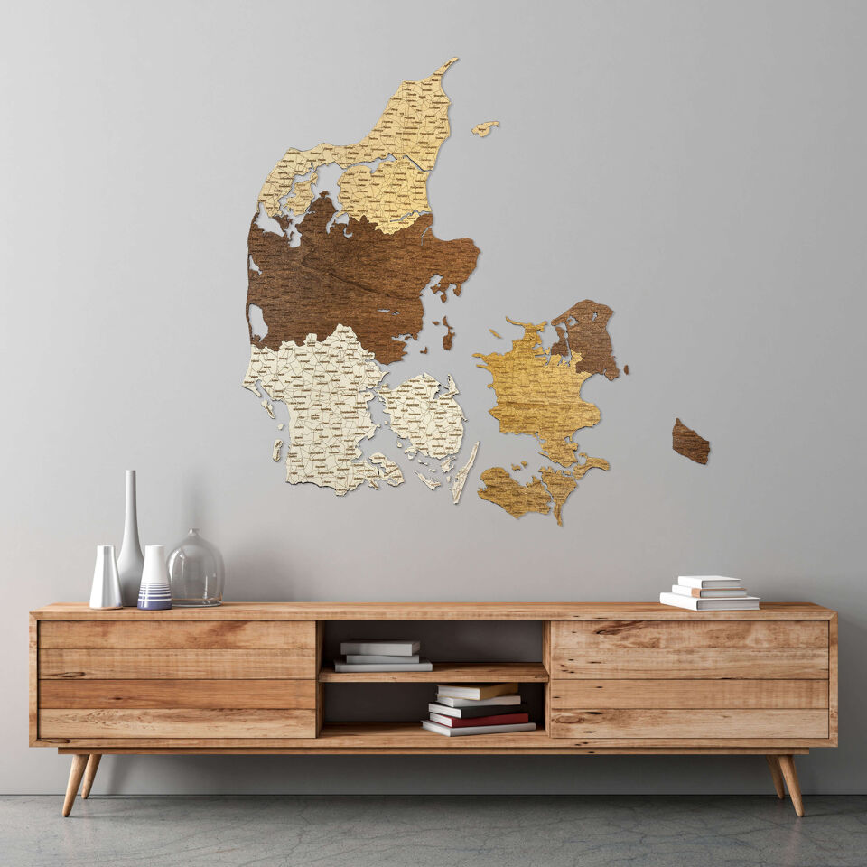 Denmark Wooden Map | 68travel
