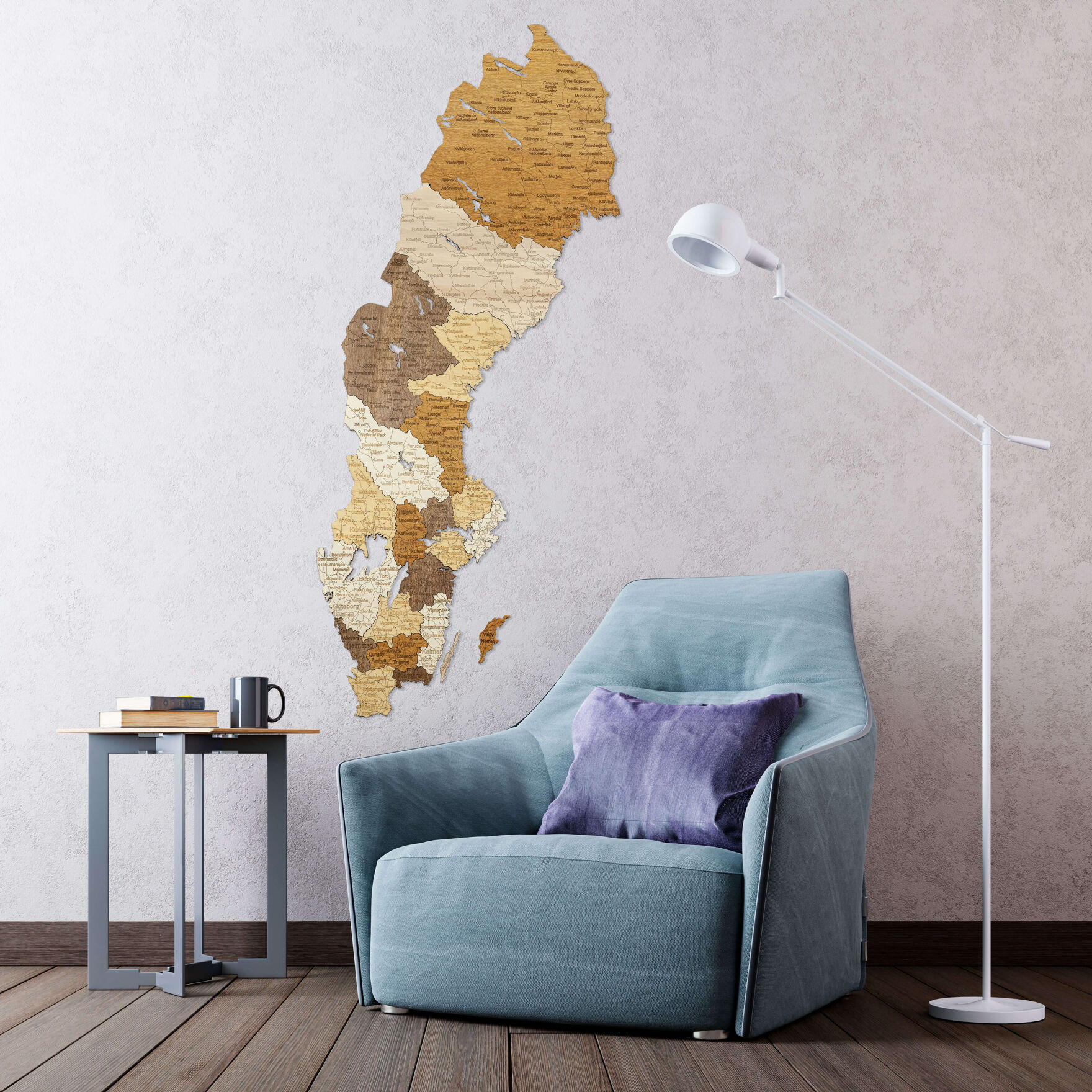 Sweden Wooden Map | 68travel