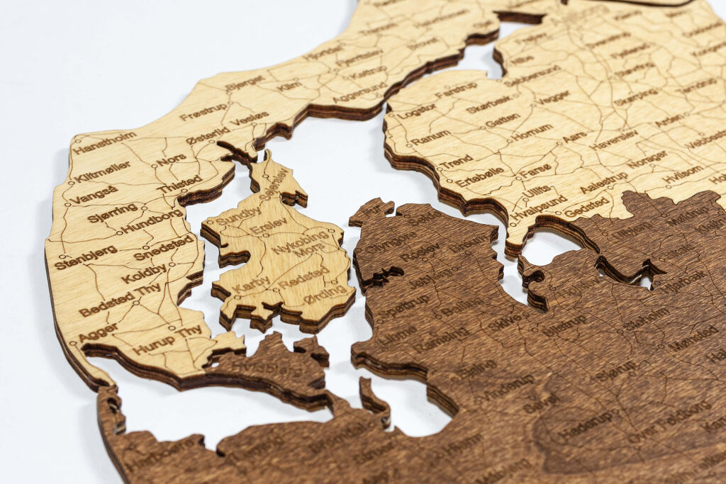 Denmark Wooden Map | 68travel