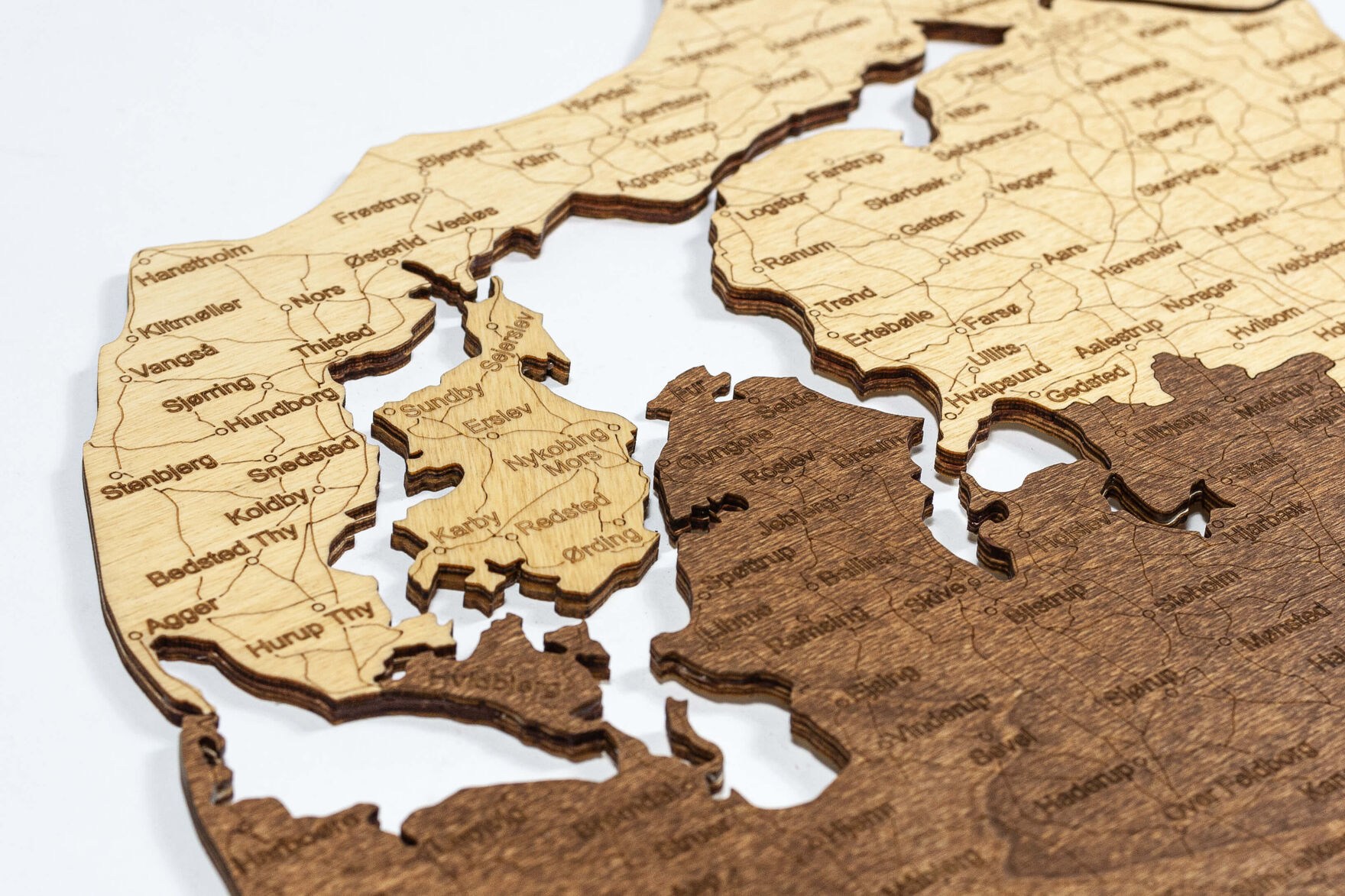 Denmark Wooden Map | 68travel