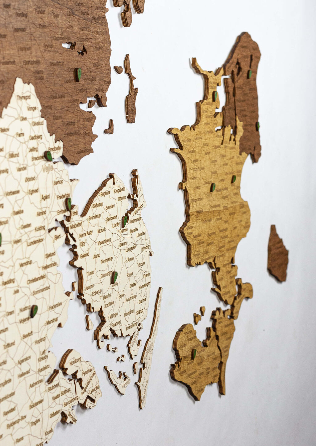 Denmark Wooden Map | 68travel