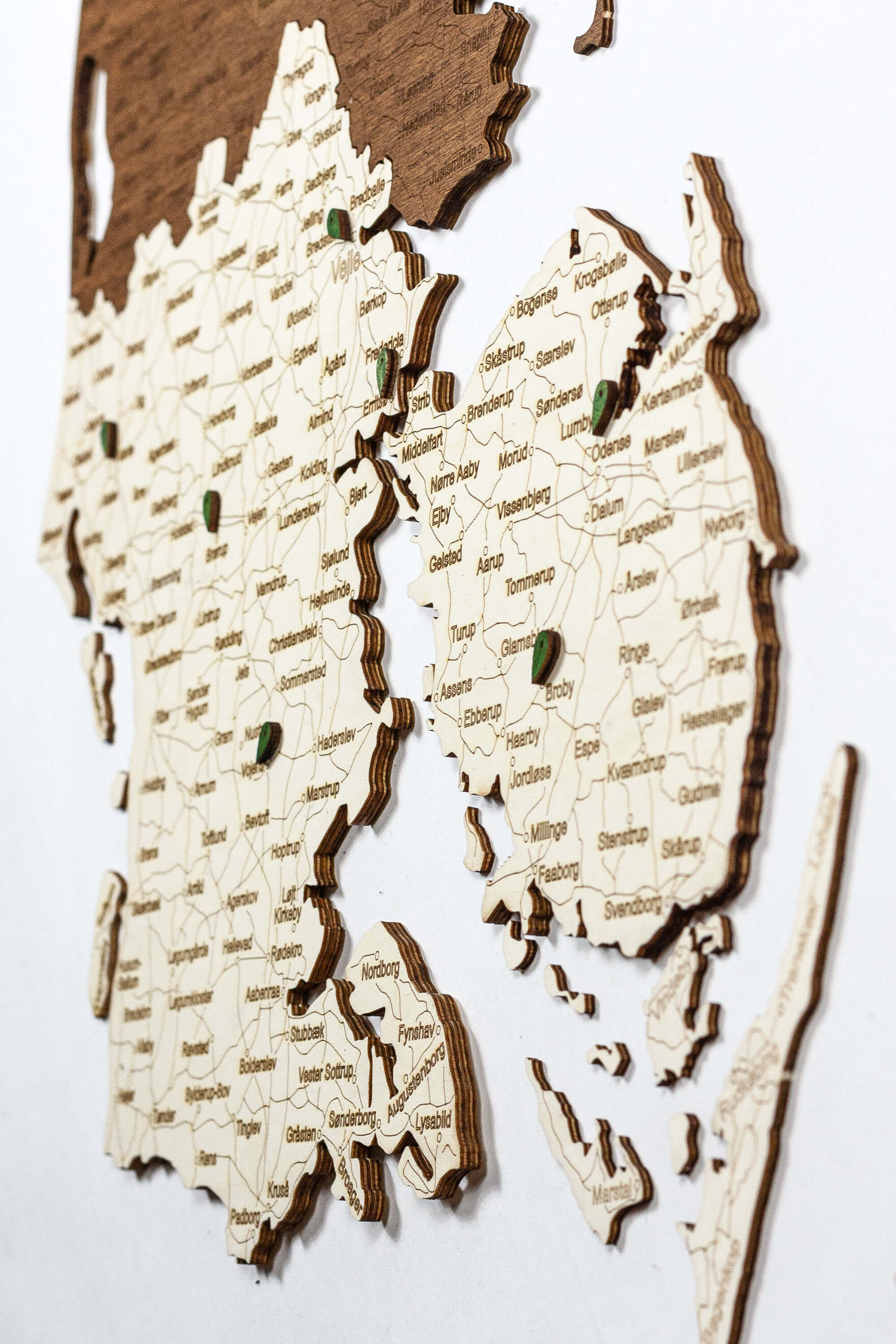 Denmark Wooden Map | 68travel