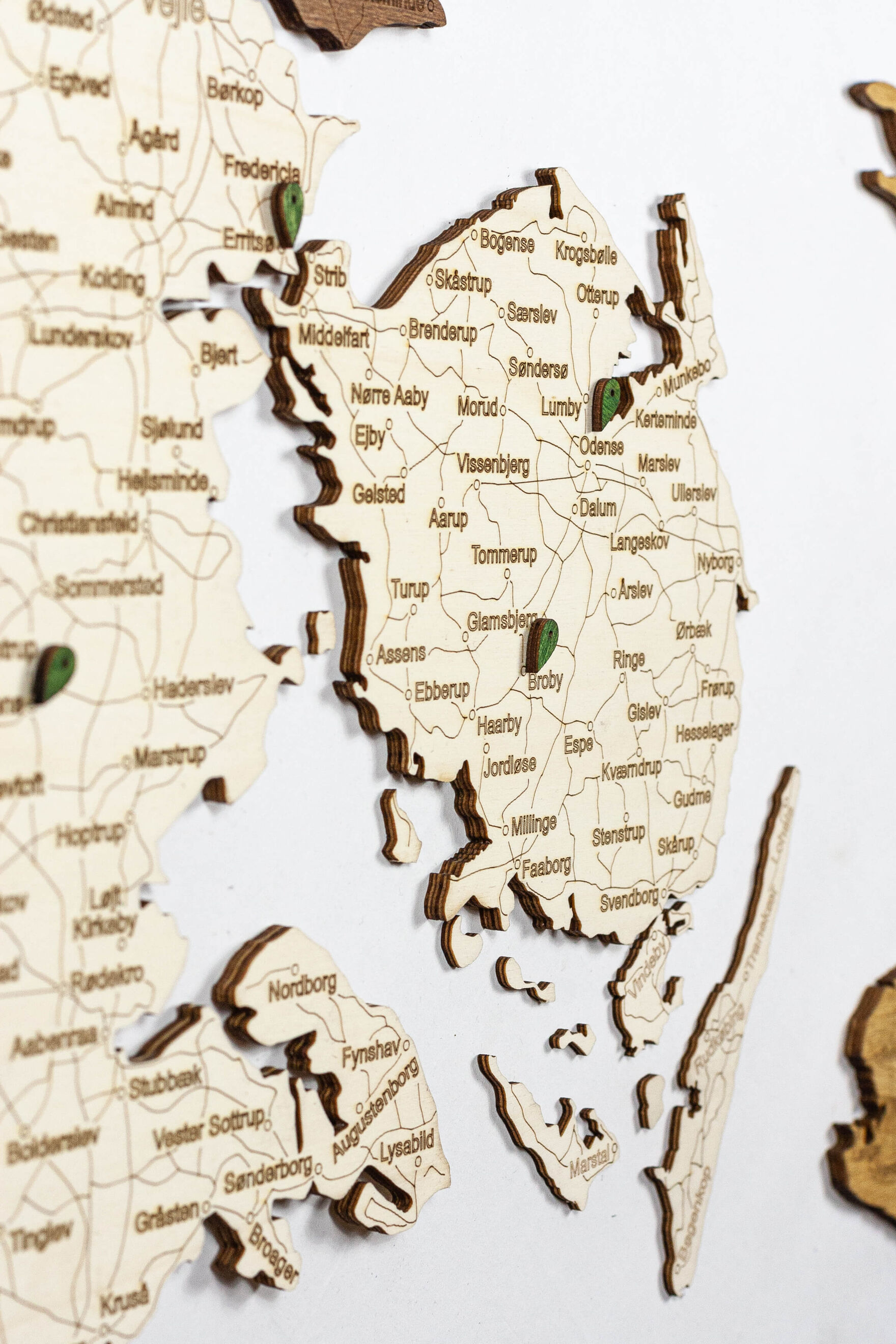 Denmark Wooden Map | 68travel