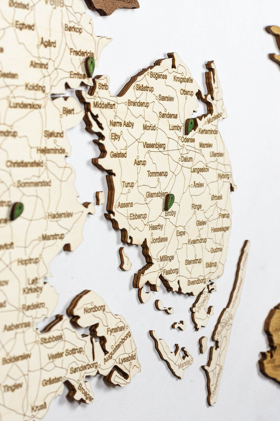 Denmark Wooden Map | 68travel