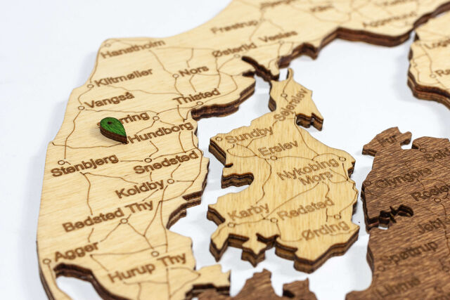 Denmark Wooden Map | 68travel
