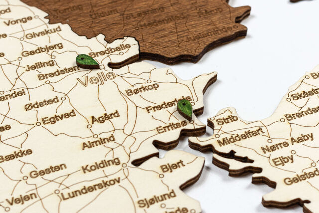 Denmark Wooden Map | 68travel