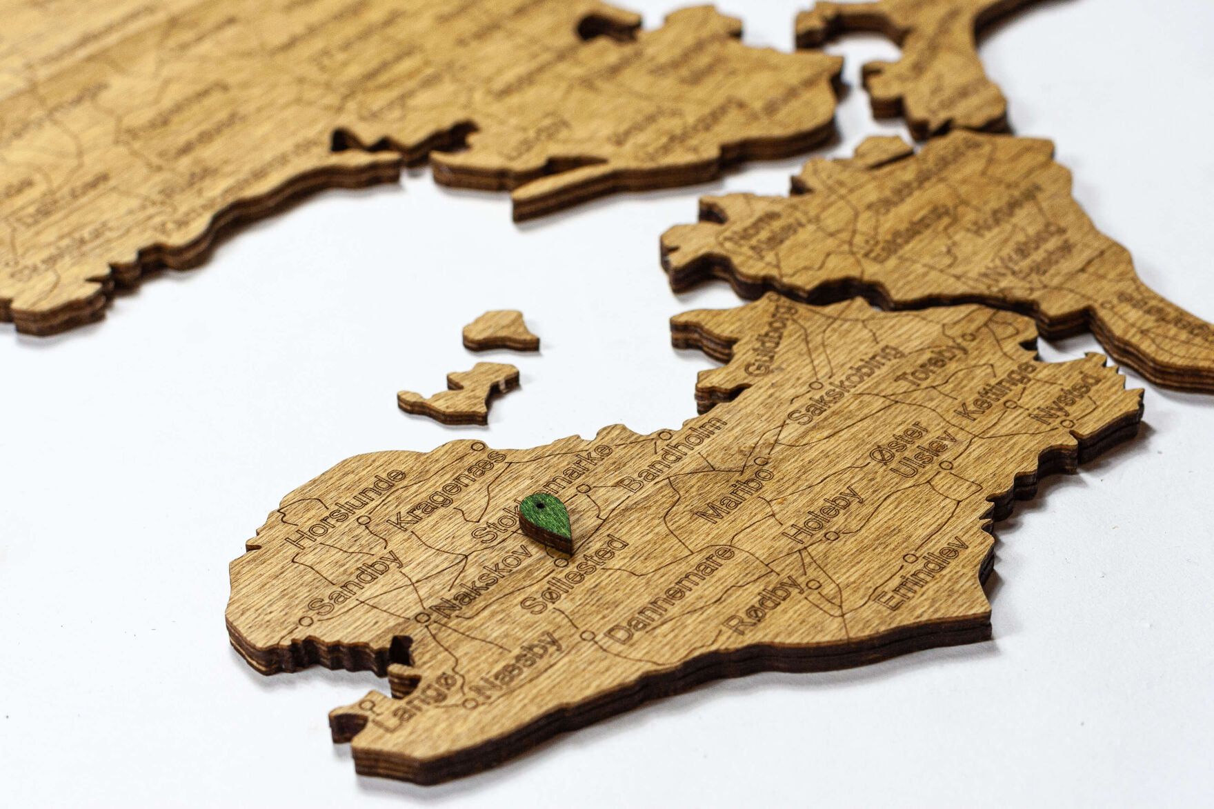 Denmark Wooden Map | 68travel