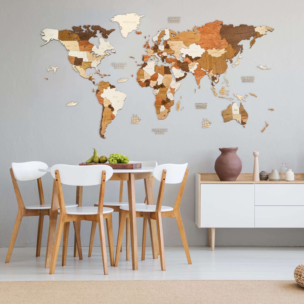 Mais vendidos mapas 2d em madeira - design simples e acabamento ...