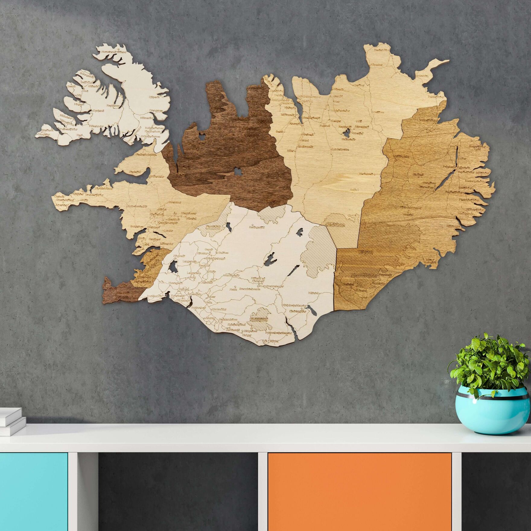 Wooden Map of Iceland | 68travel