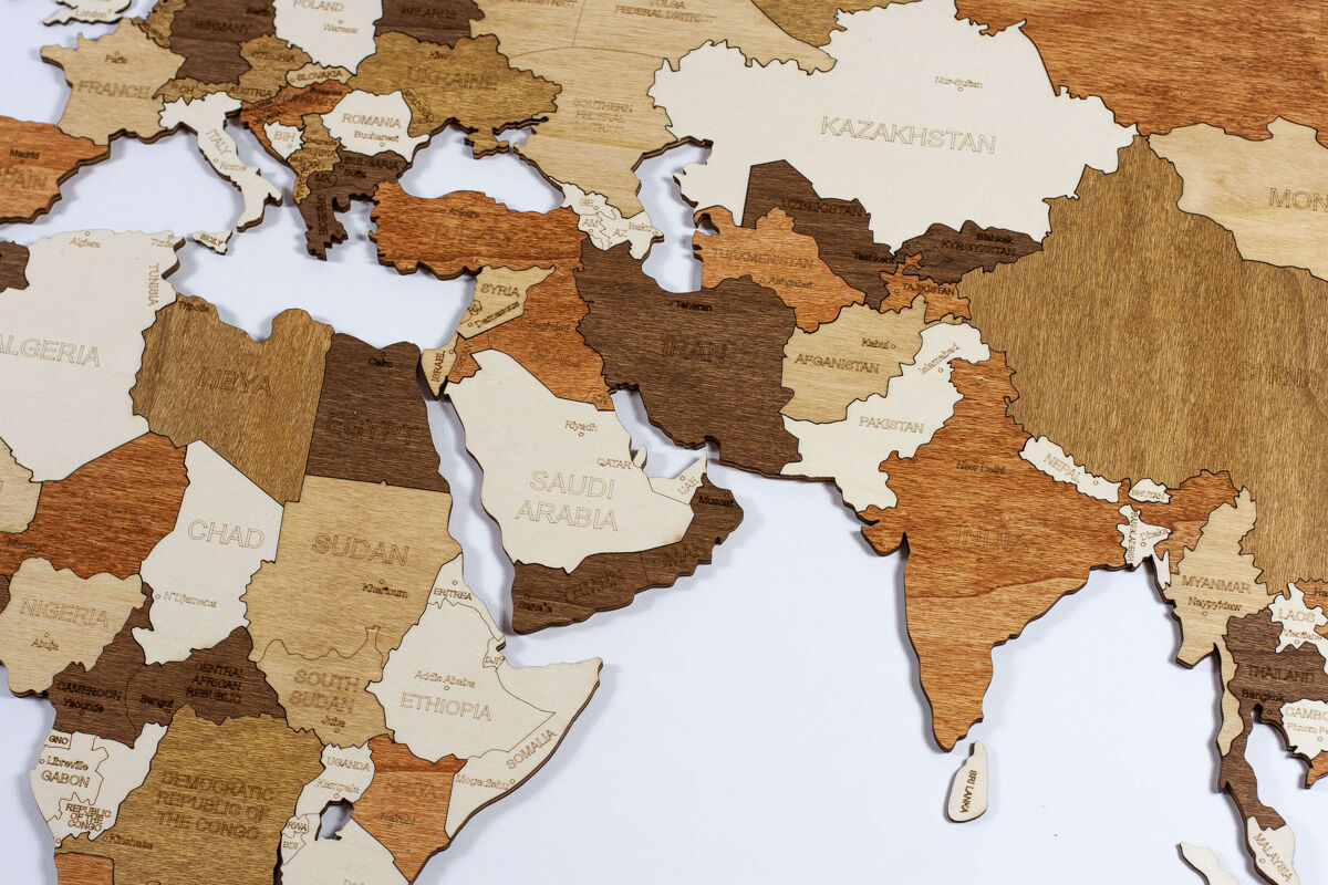2D Wooden World Map | 68travel