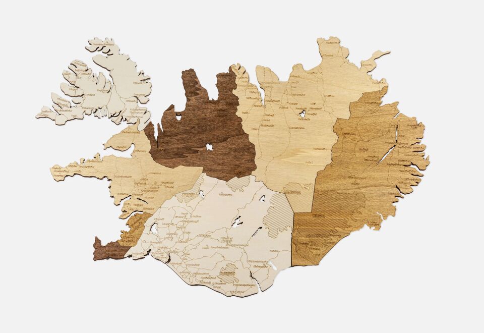 Wooden Map of Iceland | 68travel