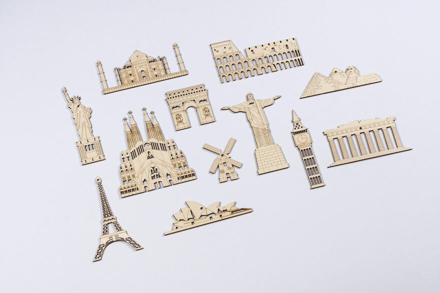 Wooden Landmark Ornaments | 68travel