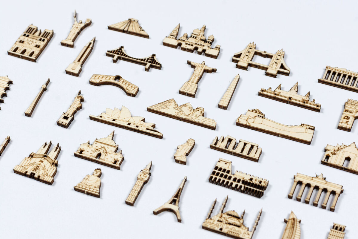 Wooden Mini Landmarks (stickable) | 68travel