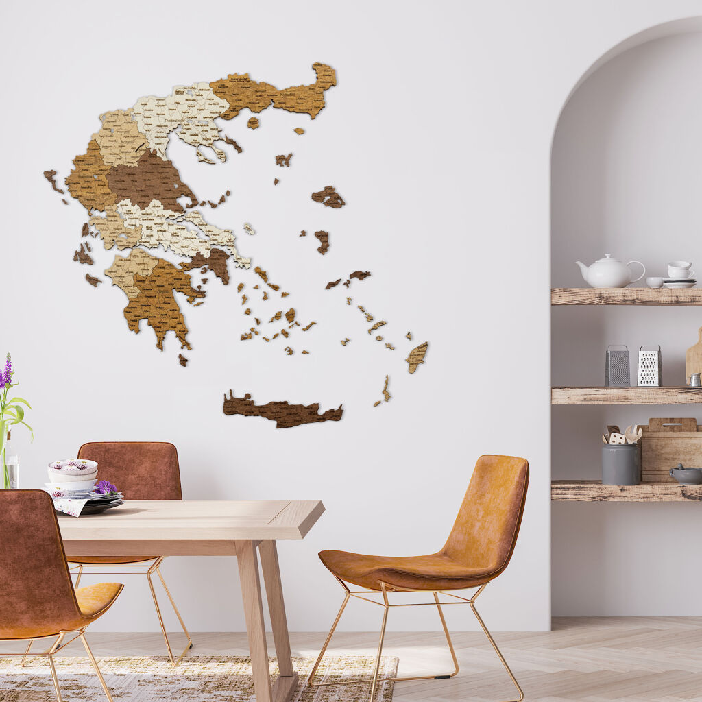 Wooden Map of Greece | 68travel