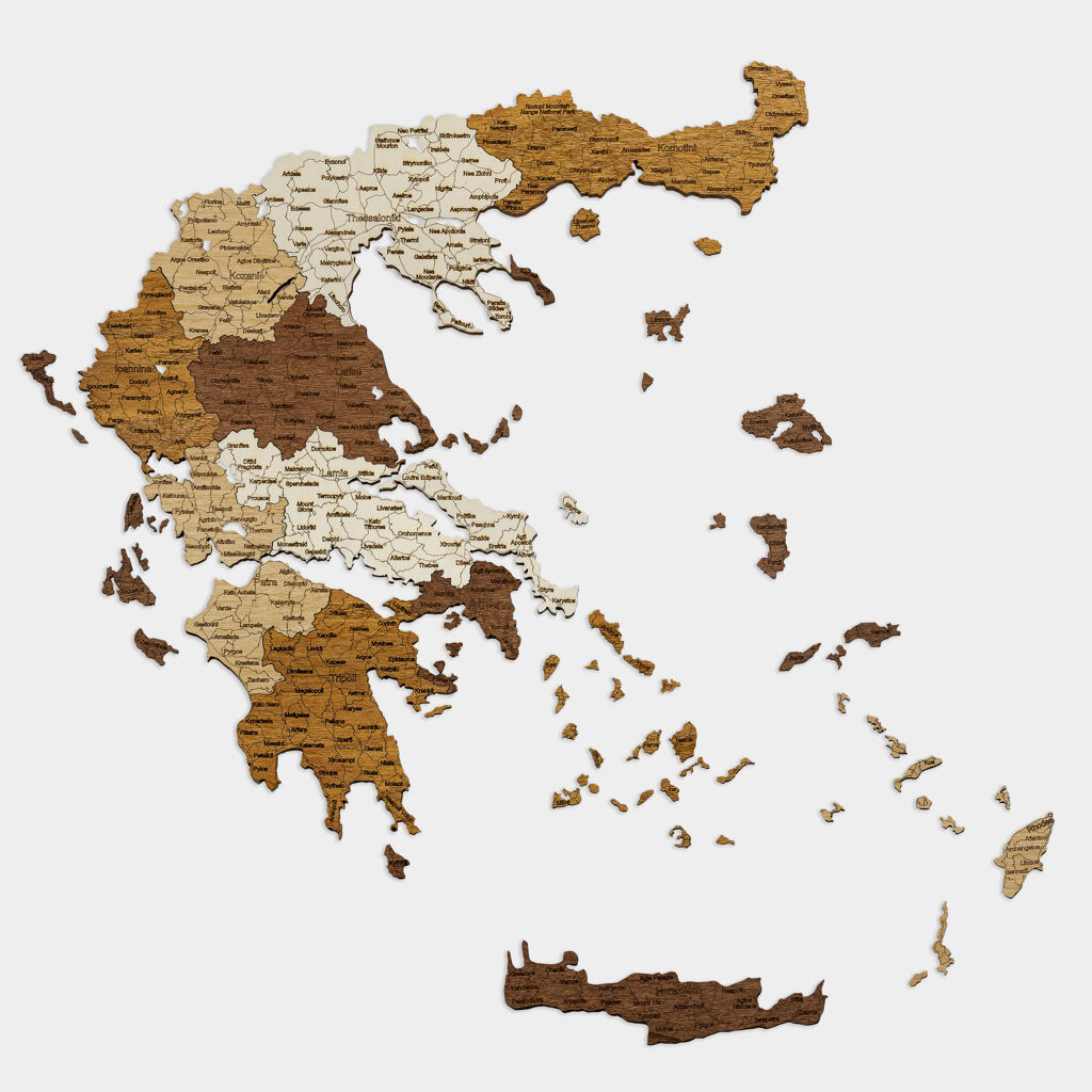 Wooden Map of Greece | 68travel