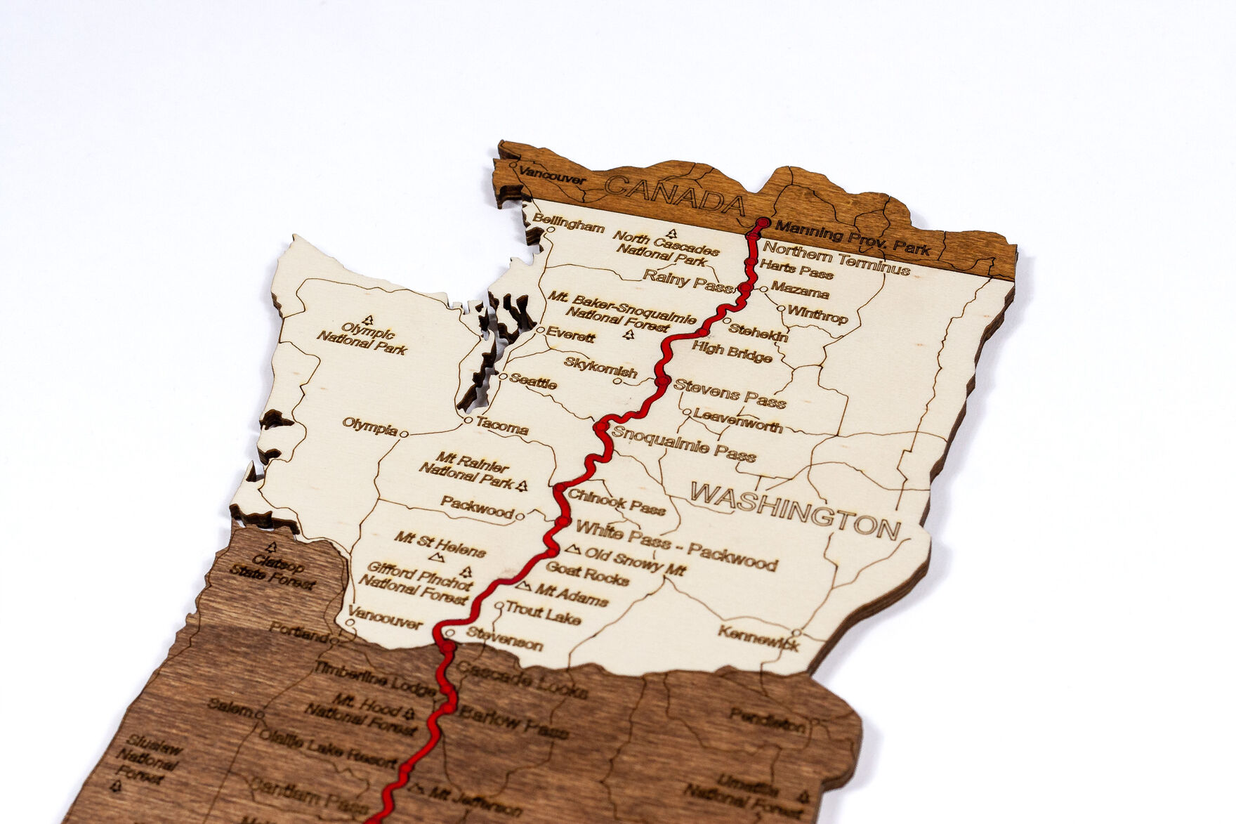 Pacific Crest Trail Wooden Map (PCT) | 68travel