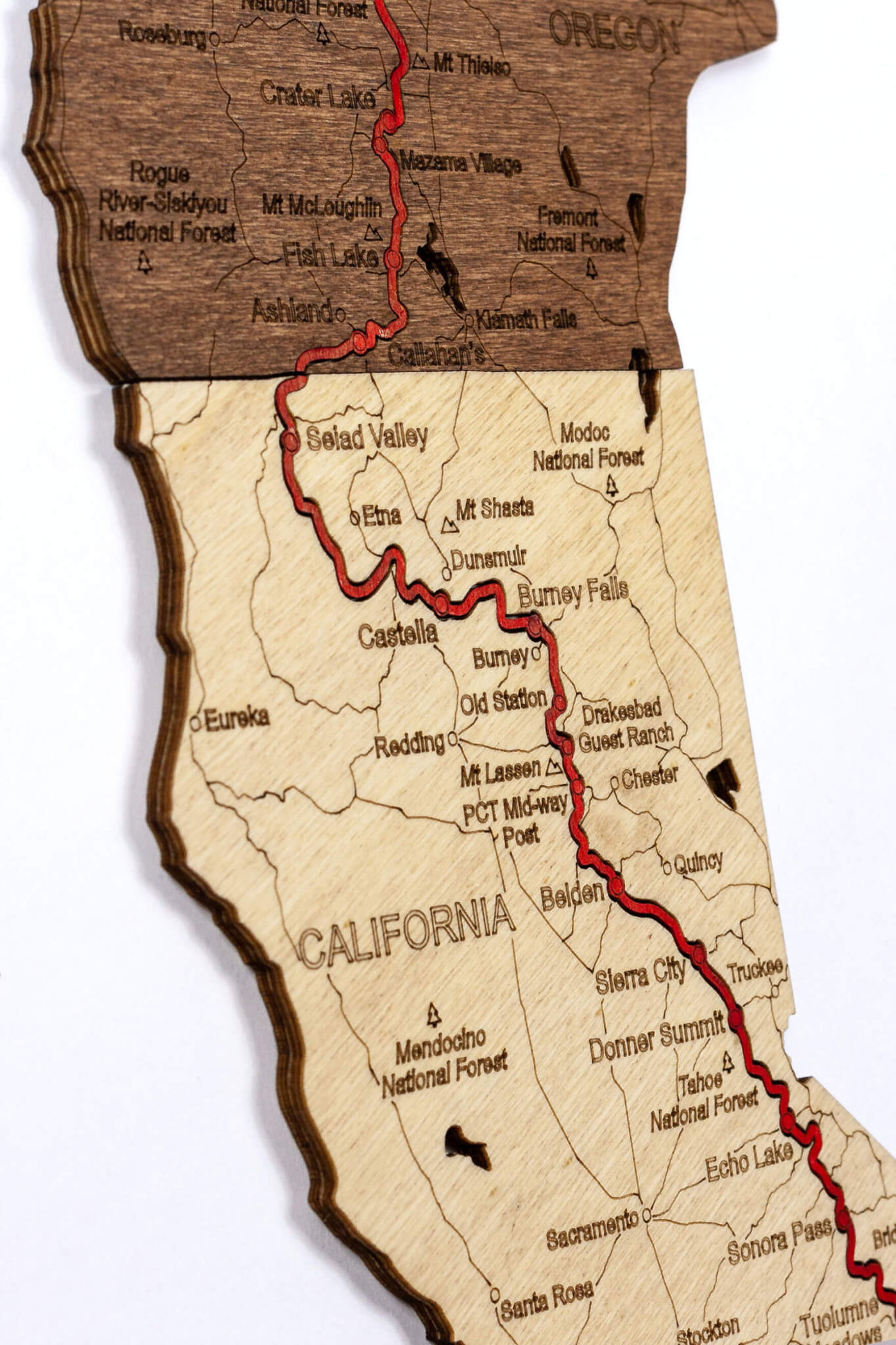 Pacific Crest Trail Wooden Map (PCT) | 68travel